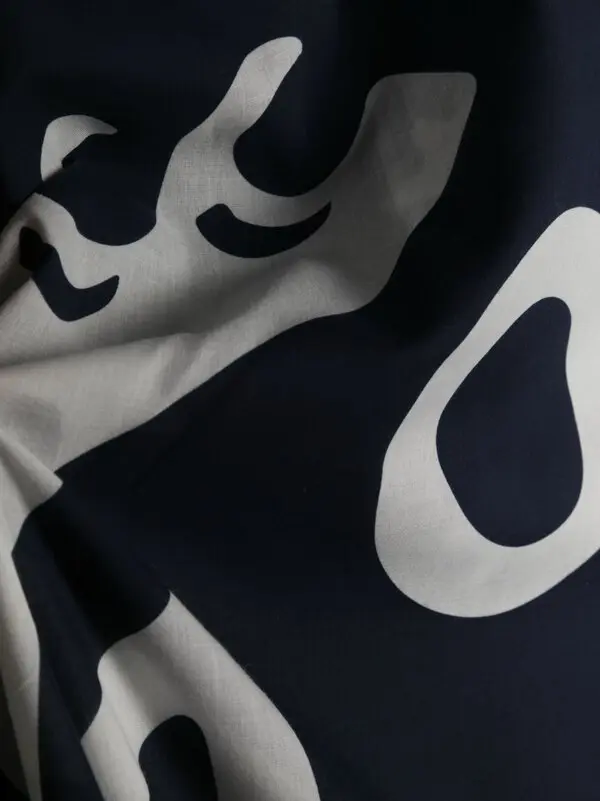 Kenzo Logo-stamp Printed Bandana Scarf - Blue