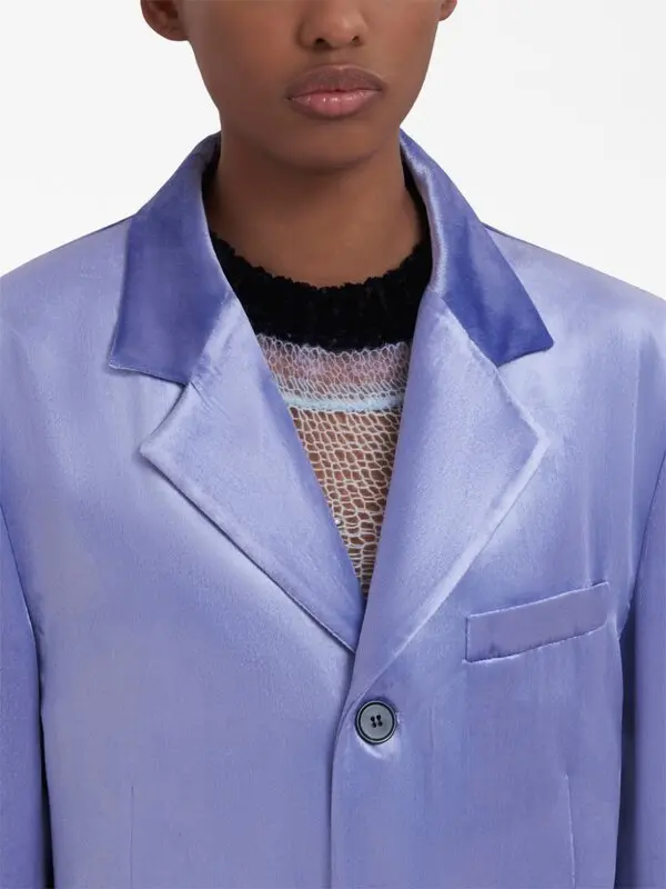 Marni Gima Single-breasted Satin Blazer - Purple