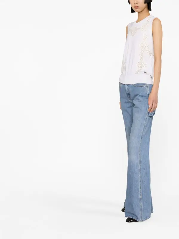 Dolce & Gabbana Lace-trim Knitted Top - White