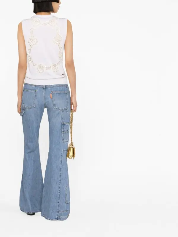 Dolce & Gabbana Lace-trim Knitted Top - White