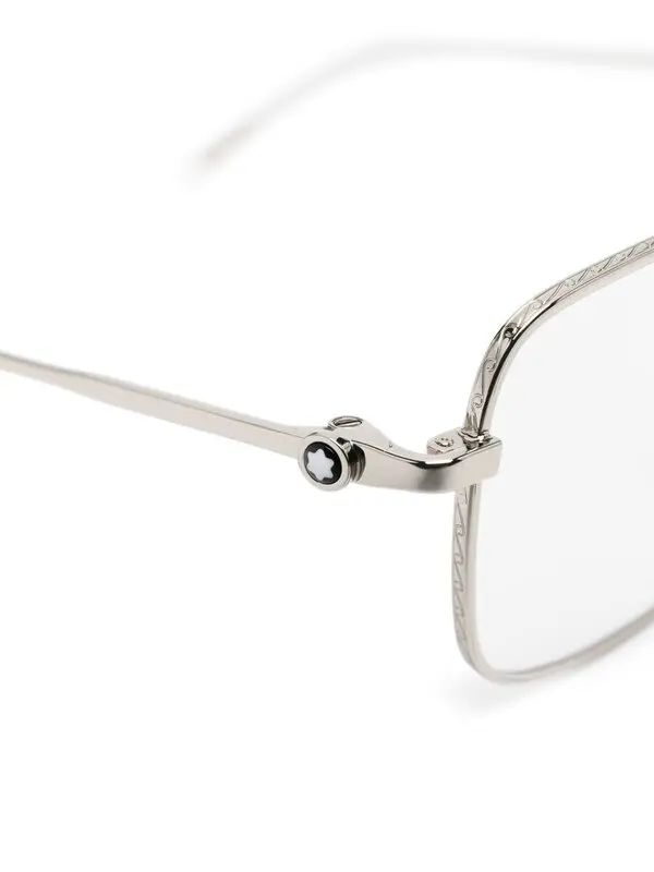 Montblanc Square-frame Optical Glasses With Engraved Detail