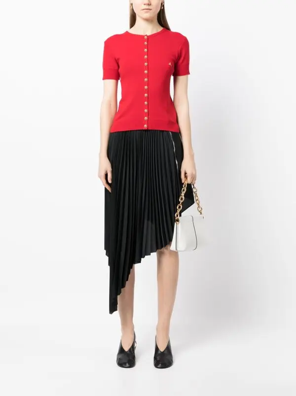 AGNES B. Buttoned-down T-shirt - Red