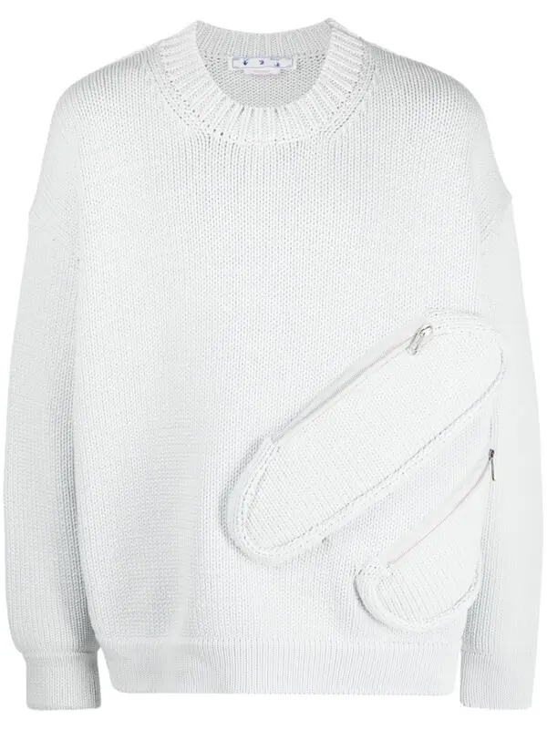 Off-White Zip-compartment Crew-neck Sweatshirt