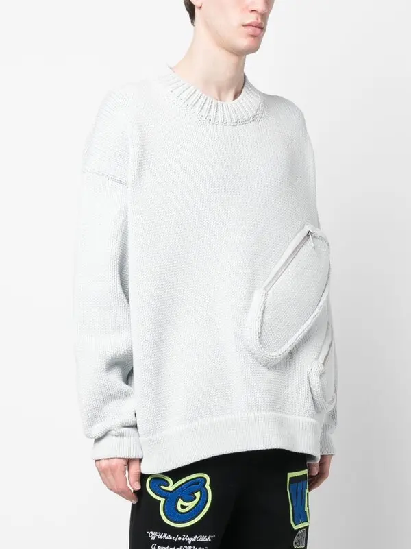Off-White Zip-compartment Crew-neck Sweatshirt