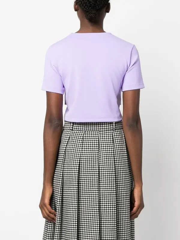 Viktor & Rolf Bow Embellished Cut-out Cropped Cotton Top