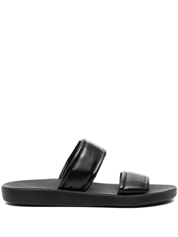 ANCIENT GREEK SANDALS Enias Leather Slides - Black