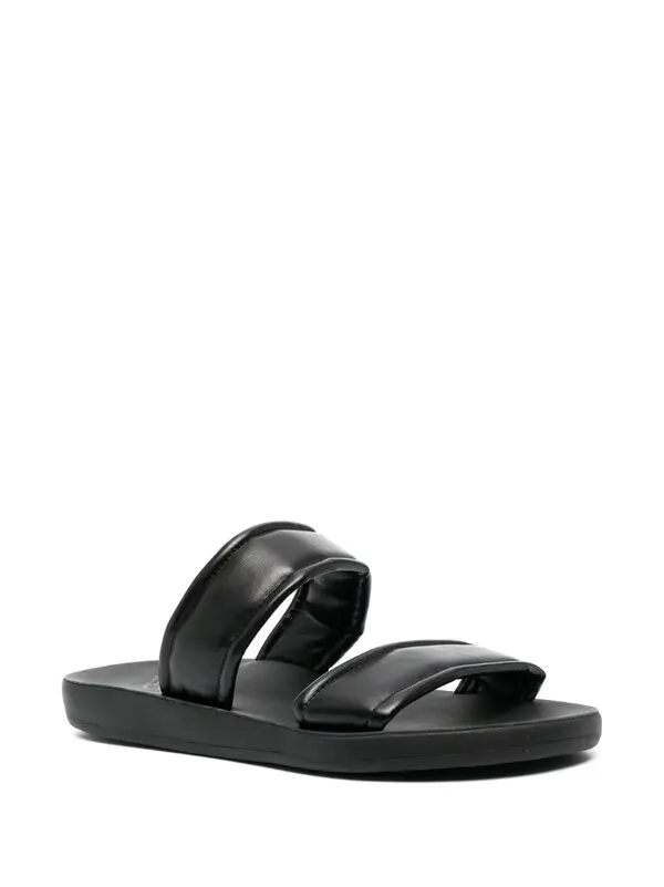 ANCIENT GREEK SANDALS Enias Leather Slides - Black