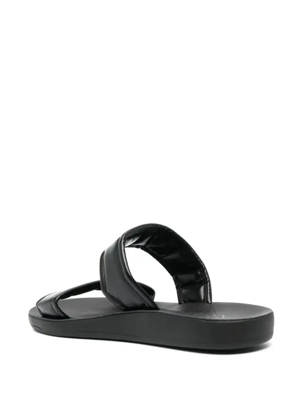 ANCIENT GREEK SANDALS Enias Leather Slides - Black
