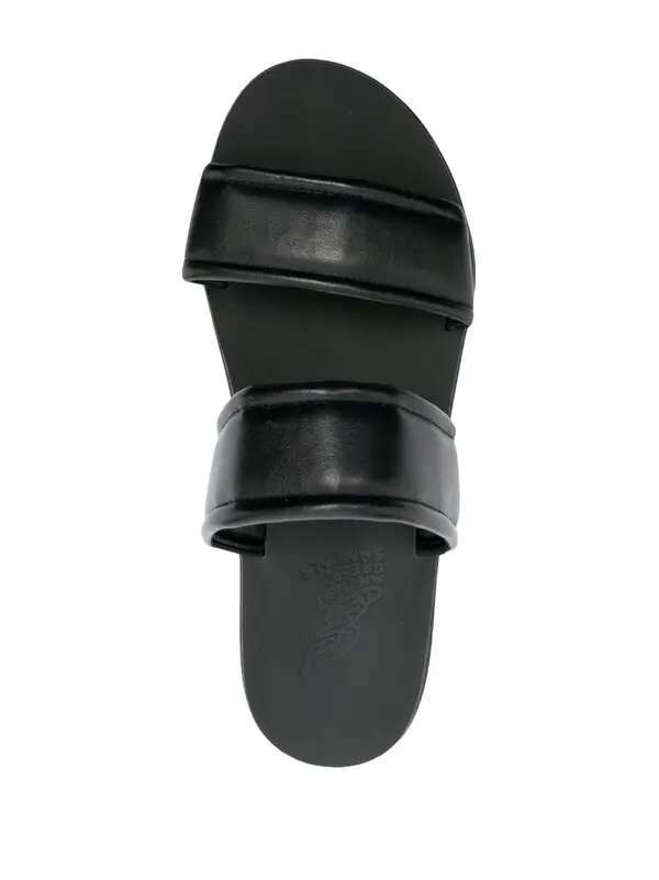 ANCIENT GREEK SANDALS Enias Leather Slides - Black