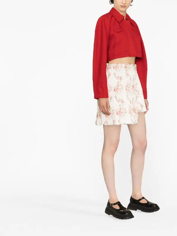 Simone Rocha Floral-print Asymmetric Skorts - Neutrals