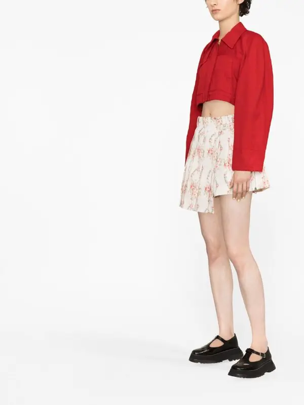 Simone Rocha Floral-print Asymmetric Skorts - Neutrals