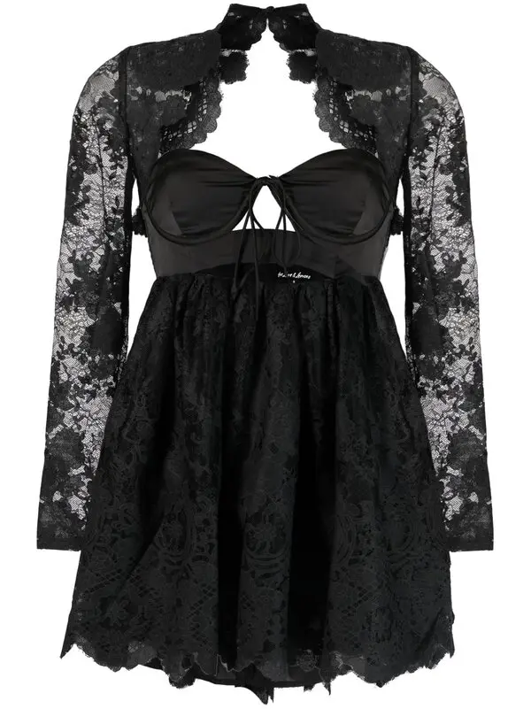 For Love & Lemons Floral-Lace Cut-Out Dress In Black - 45% Off |  Editorialist