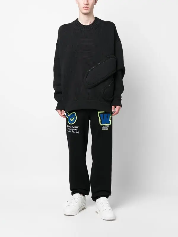Off-White Crewneck Sweatshirt With Zip Compartment