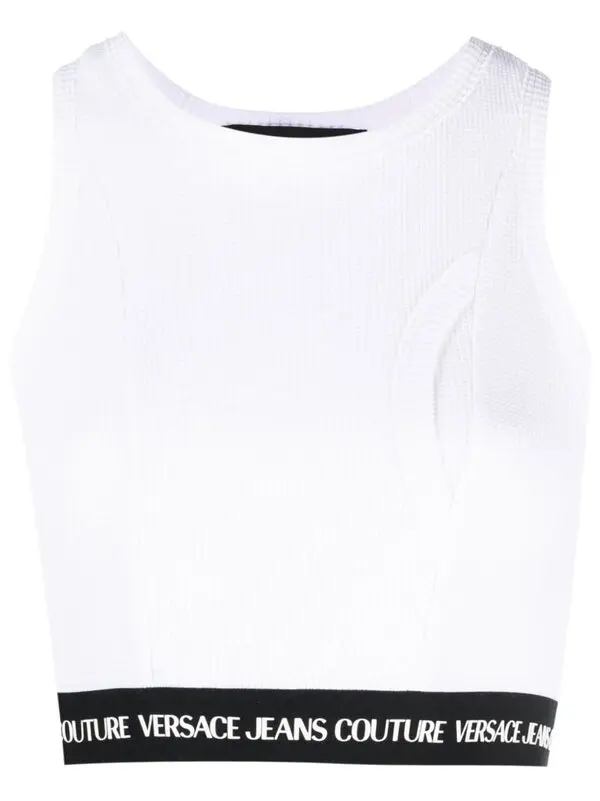 Versace Logo-print Cropped Tank Top