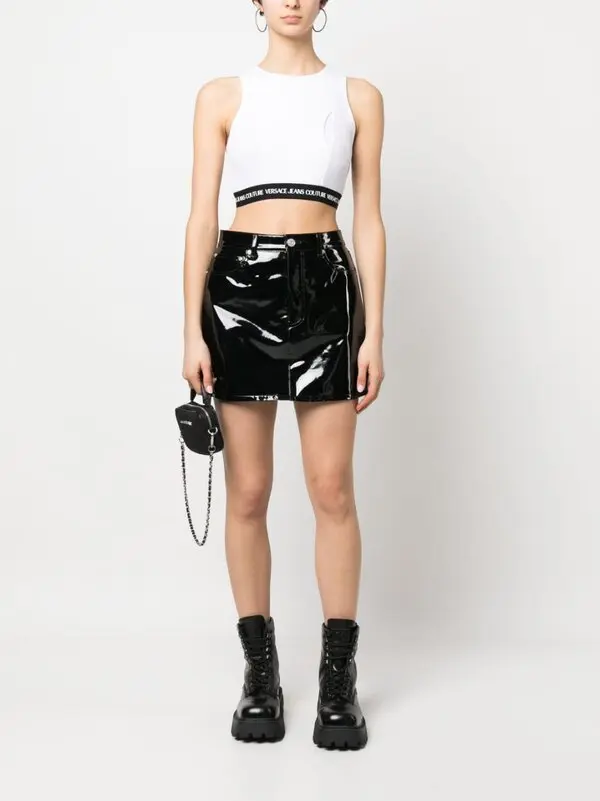 Versace Logo-print Cropped Tank Top