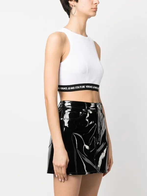 Versace Logo-print Cropped Tank Top