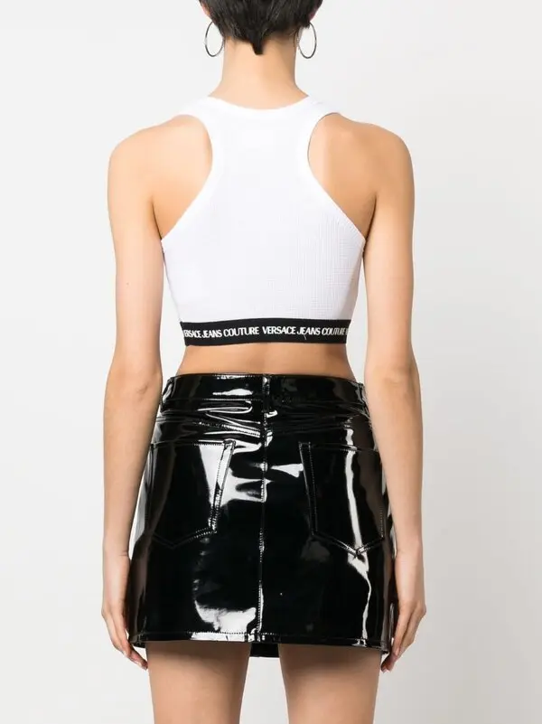 Versace Logo-print Cropped Tank Top