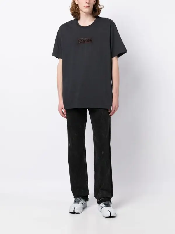 DOUBLET Logo-patch Organic Cotton T-shirt - Grey