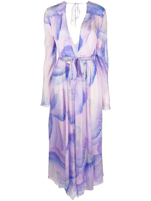 FORTE_FORTE Floral-print Silk Dress