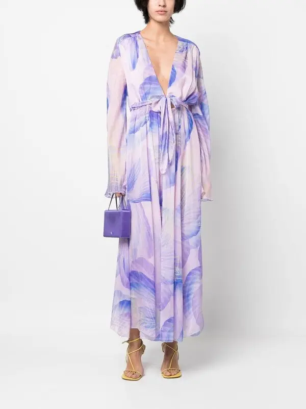 FORTE_FORTE Floral-print Silk Dress