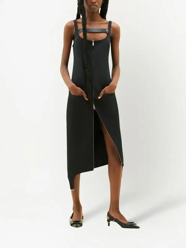 COURREGES Strap Bretelles Twill Long-dress