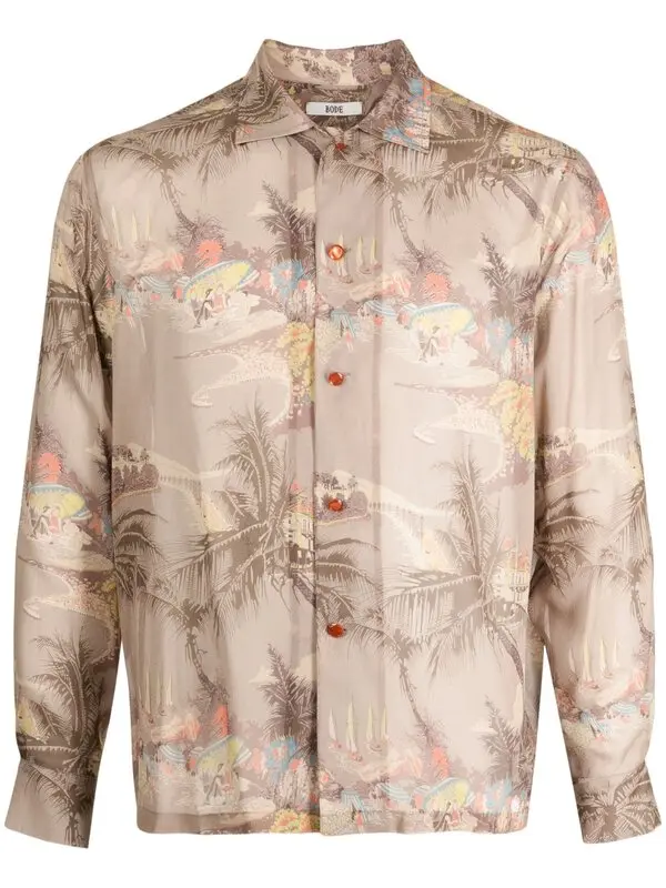 BODE Tropical-print Silk Shirt