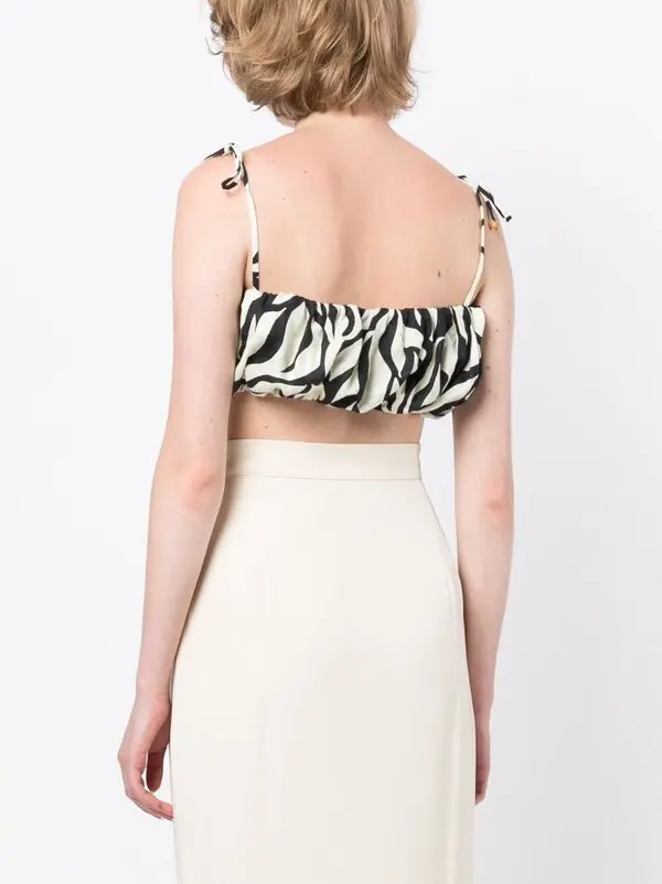 CALA DE LA CRUZ Abstract-print Crop Top
