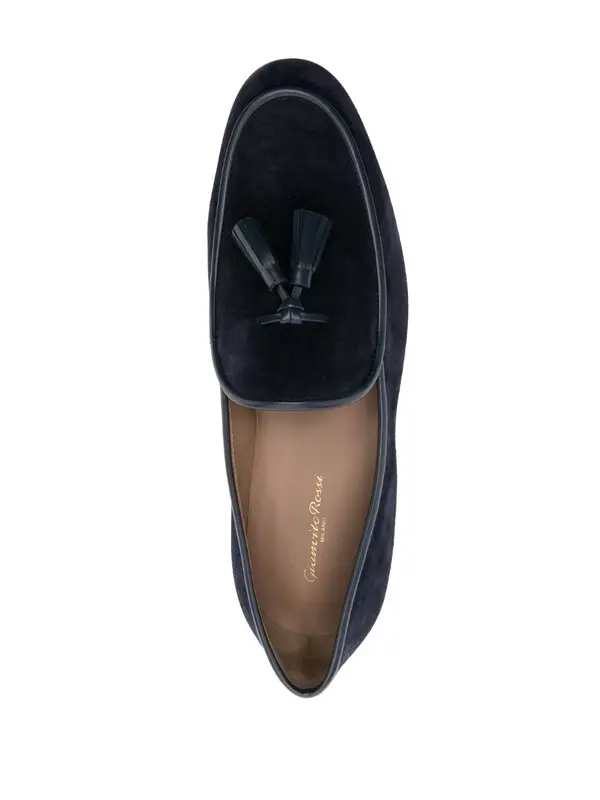 GIANVITO ROSSI Tassel-detail Suede Loafers - Blue