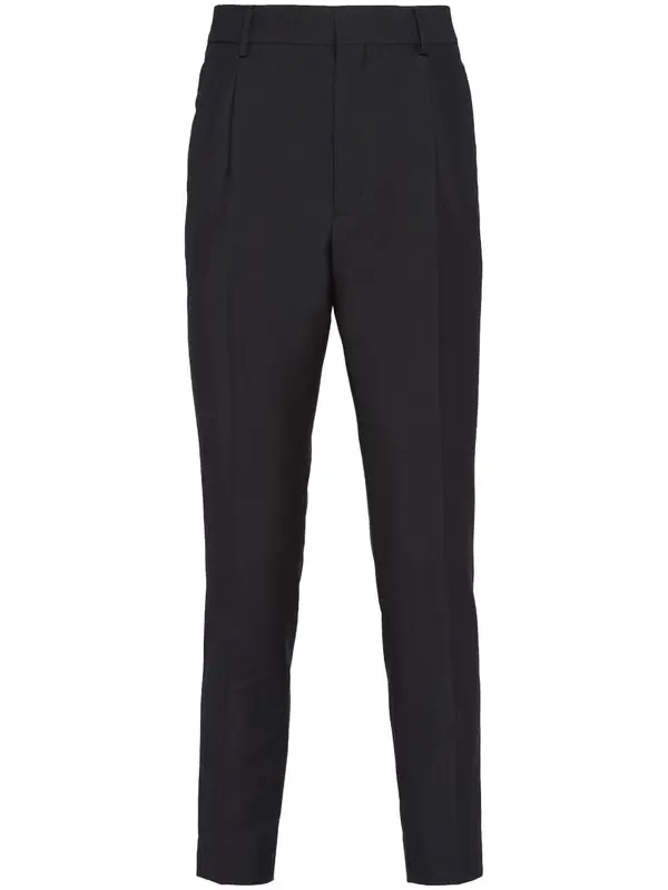 Prada Mohair-wool Tailored Trousers - Black