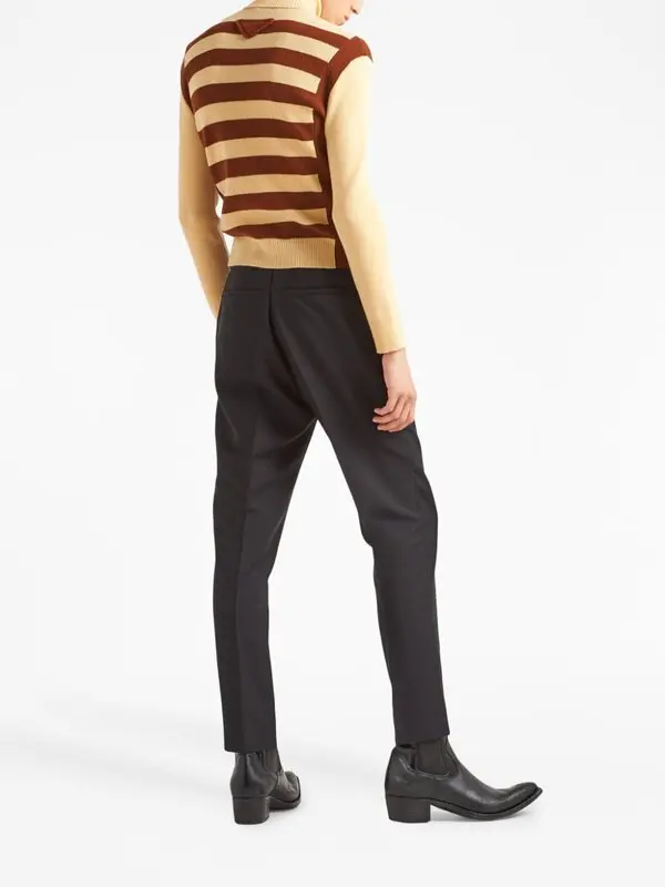 Prada Mohair-wool Tailored Trousers - Black