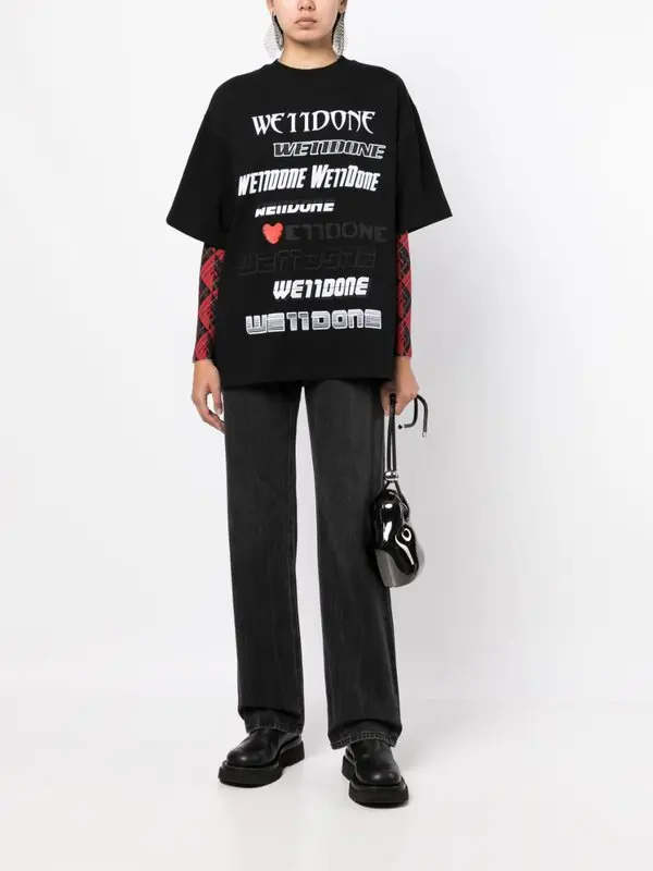 We11Done Logo-print Cotton T-shirt - Black