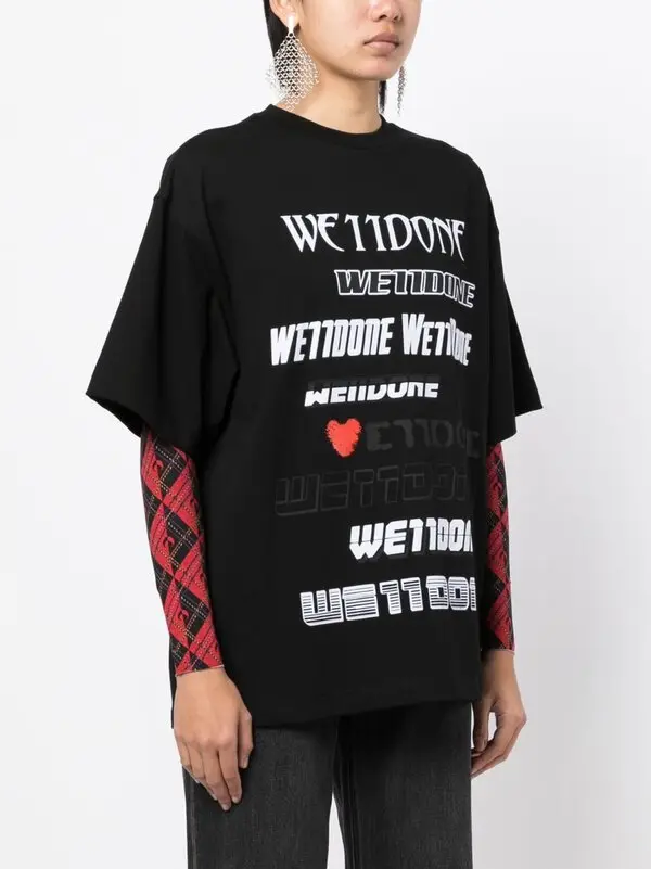 We11Done Logo-print Cotton T-shirt - Black