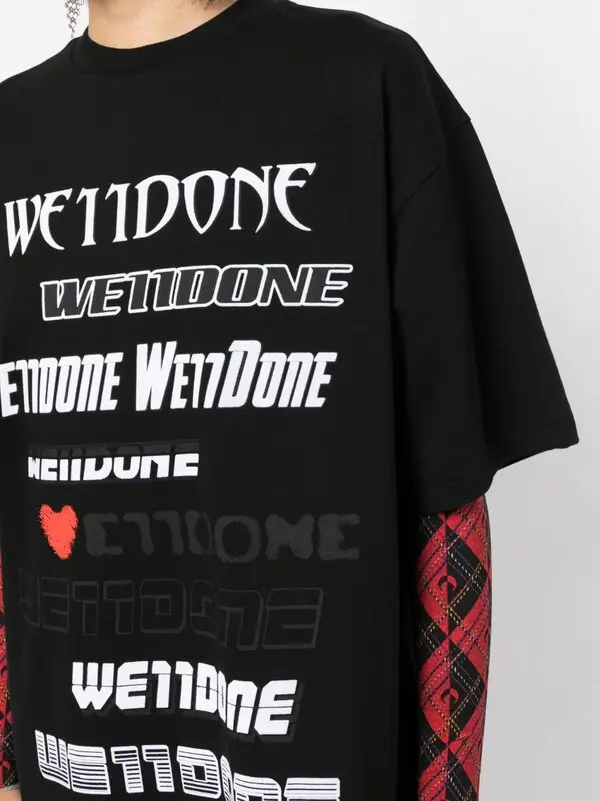 We11Done Logo-print Cotton T-shirt - Black