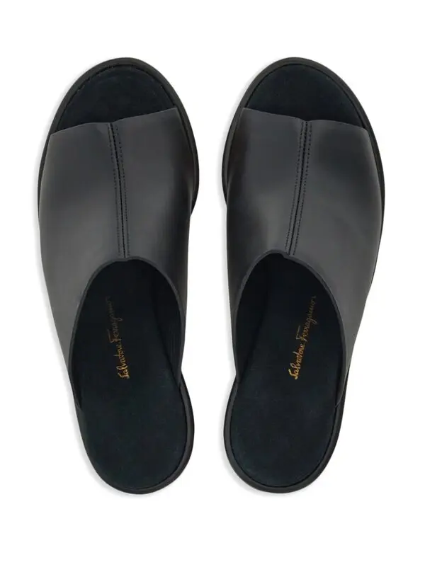 FERRAGAMO 85mm Leather Wedge Sandals