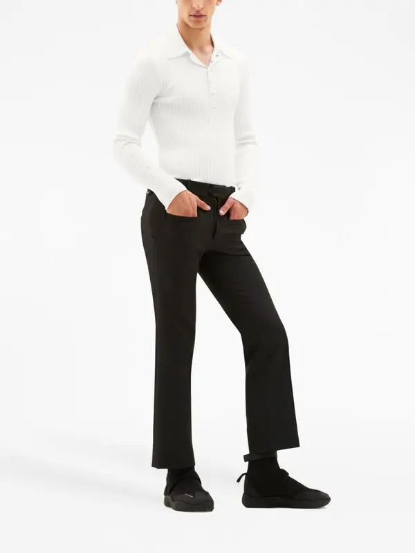 COURREGES Ribbed-knit Polo Shirt - White