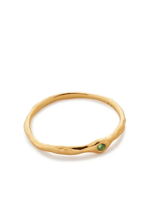 Monica Vinader Siren Onyx Stacking Ring - Gold