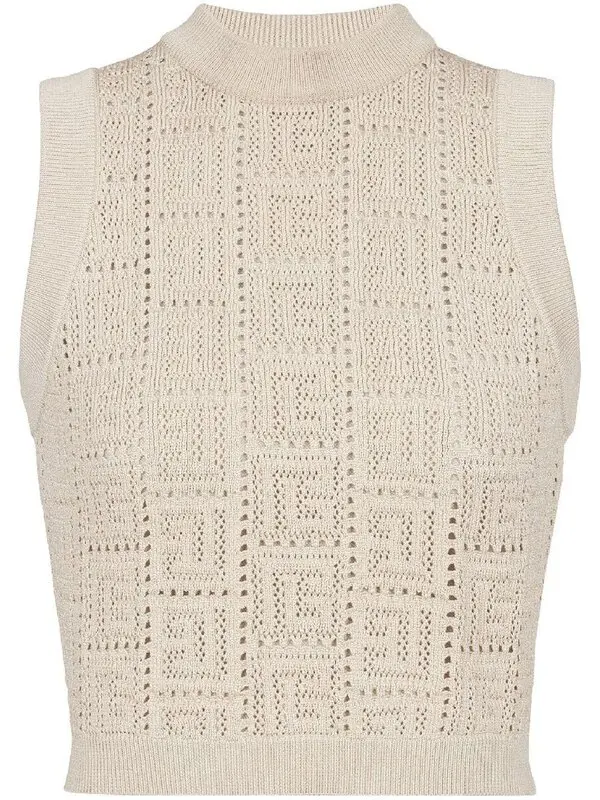 Balmain Monogram Knitted Crop Top
