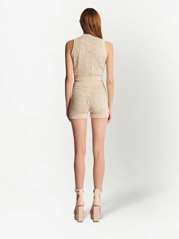 Balmain Monogram Knitted Crop Top