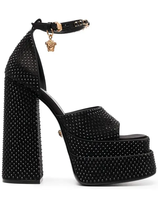 Versace Medusa Aevitas Platform Sandals - Black