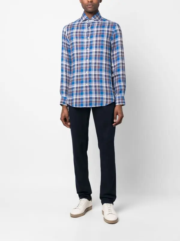 Brunello Cucinelli Check-pattern Linen Shirt