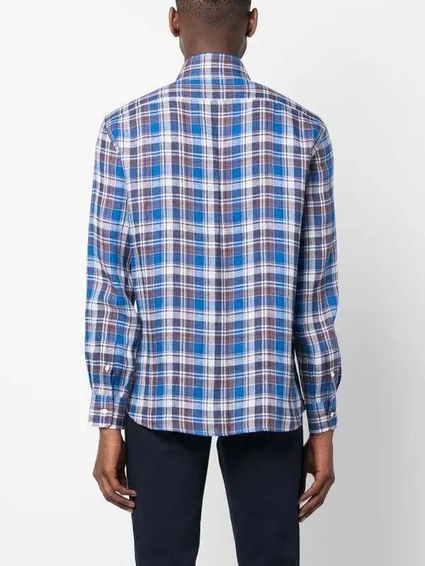 Brunello Cucinelli Check-pattern Linen Shirt
