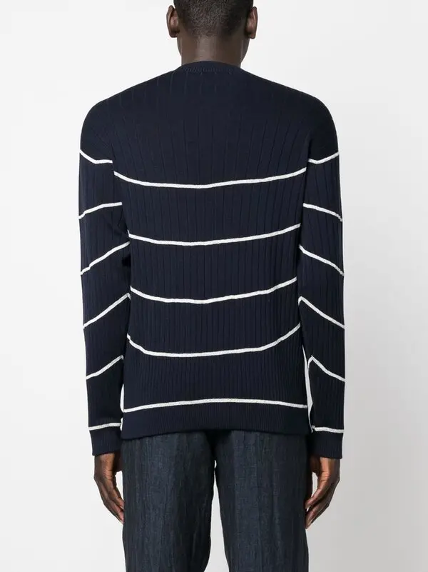Giorgio Armani Striped Ribbed-knit Jumper