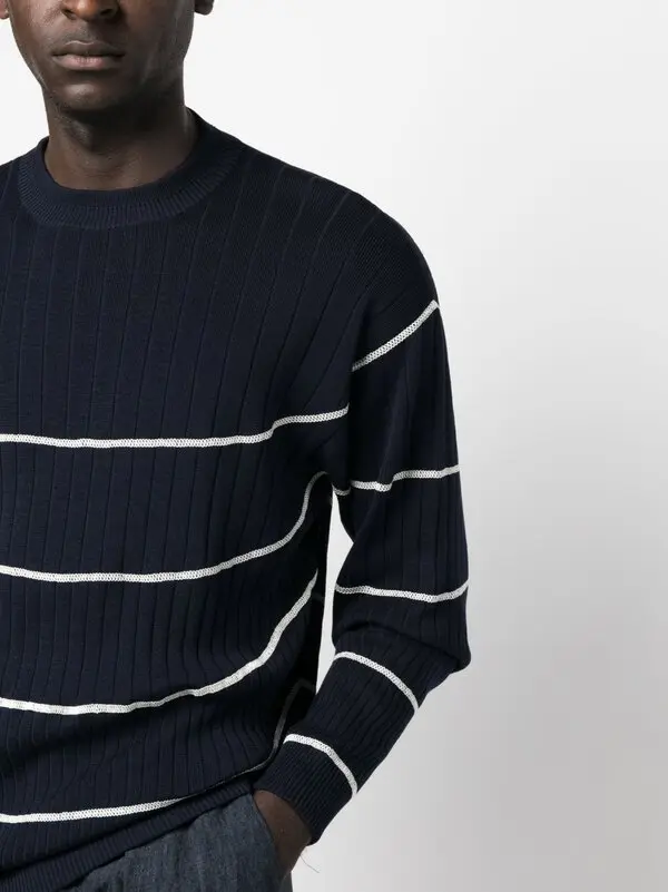 Giorgio Armani Striped Ribbed-knit Jumper