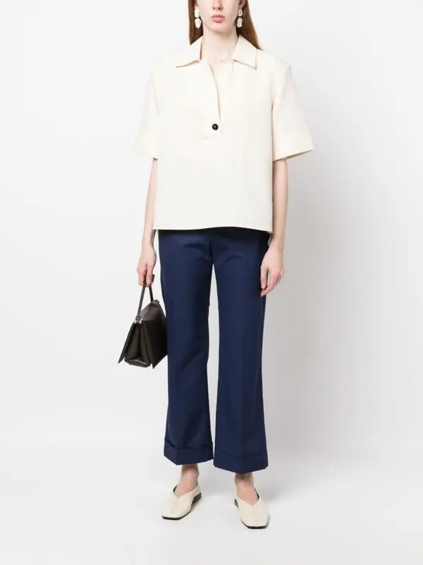 Aspesi Cropped Flared Trousers - Blue