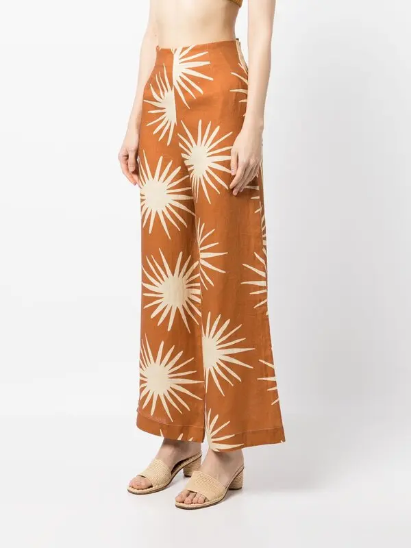 CALA DE LA CRUZ Toya Linen Trousers - Brown