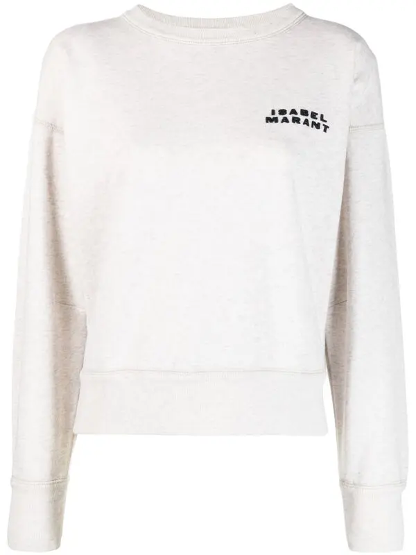Isabel Marant Logo-embroidered Sweatshirt - Neutrals