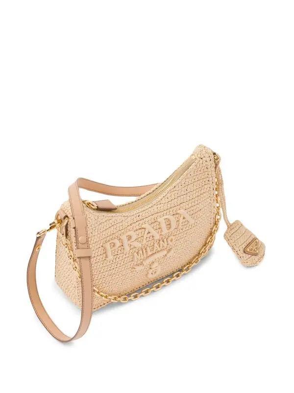 Prada Re-edition Crochet-knit Mini Bag - Neutrals | Editorialist