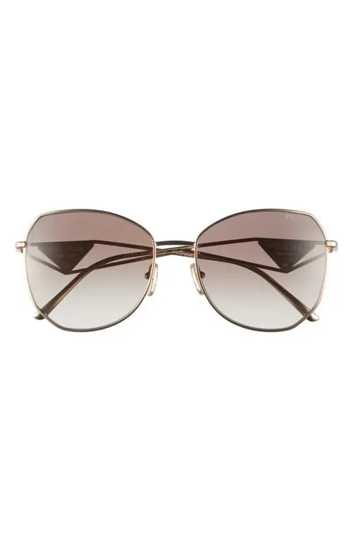 Prada 57mm Round Frame Sunglasses - Dark Grey