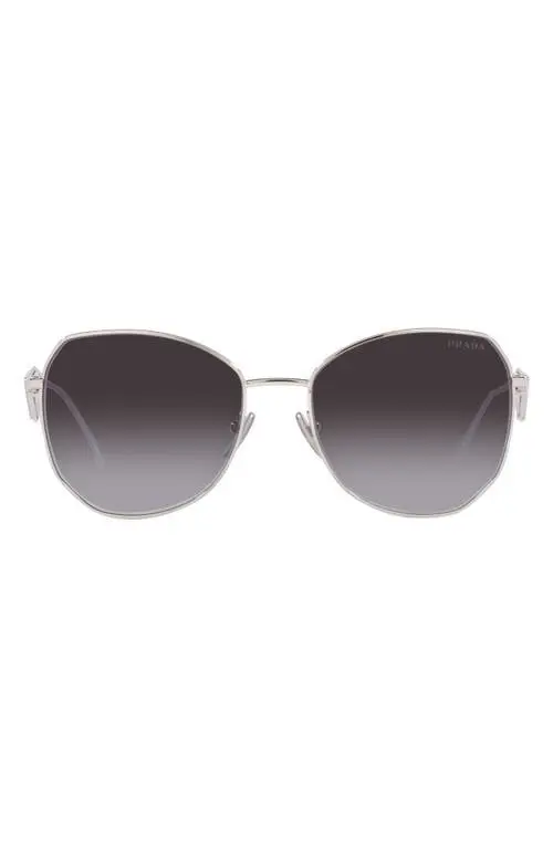Prada 57mm Round Frame Sunglasses - Grey Gradient