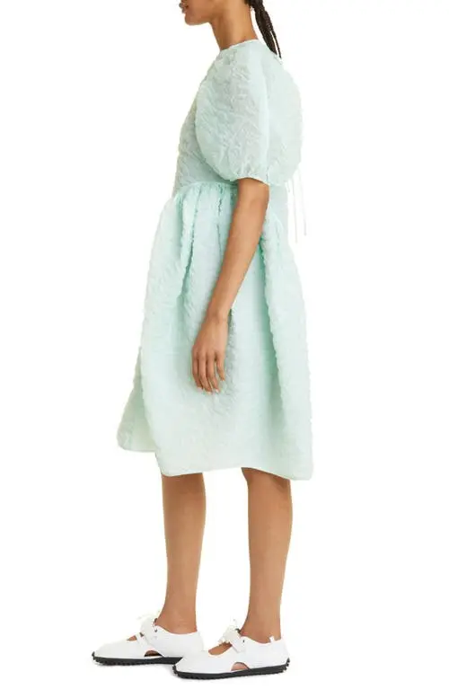 Cecilie Bahnsen Fonda Nimbus Matelassé Dress In Mint - 75% Off